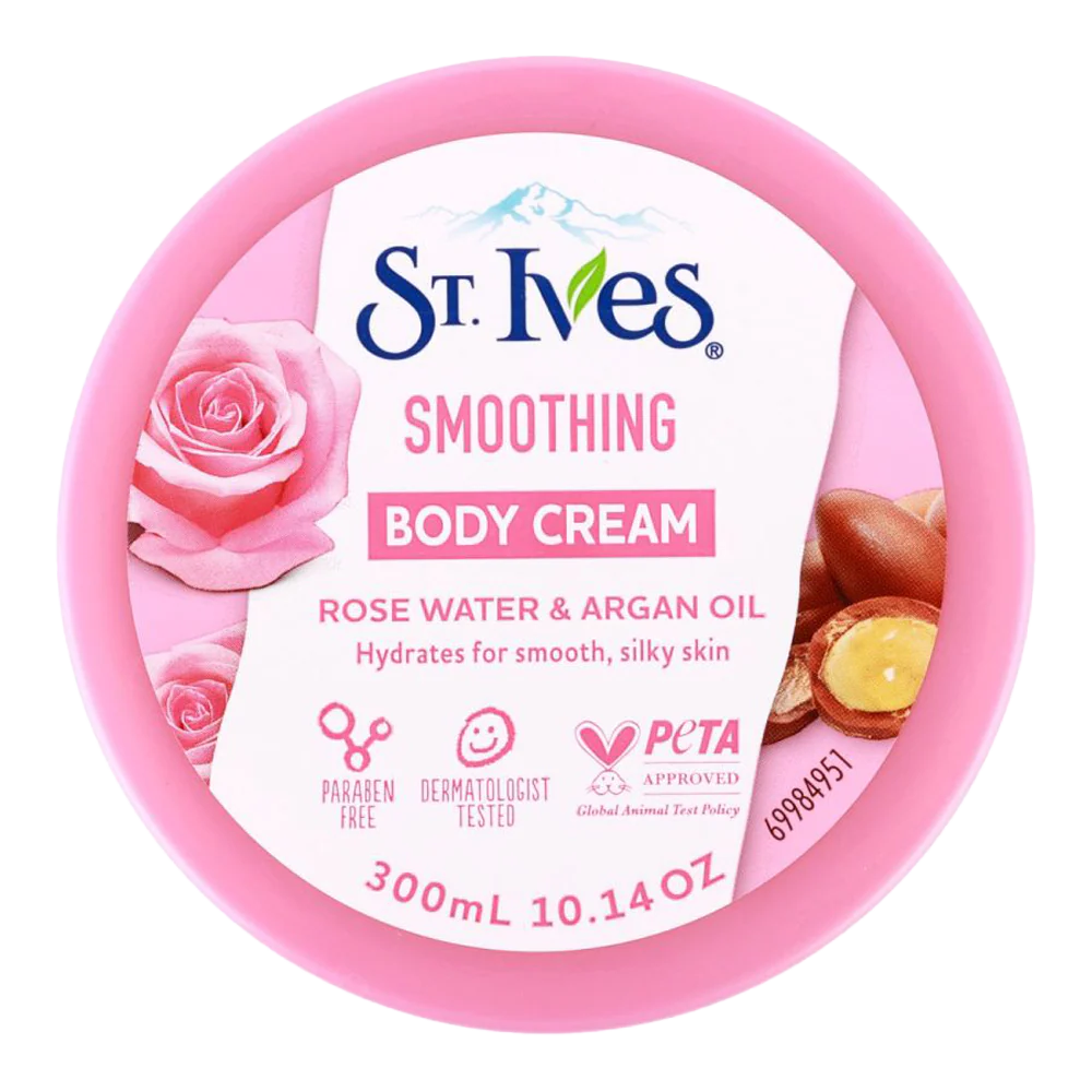 ST. Ives Smoothing Body Cream With Rose Water & Argan Oil 300 ml ...